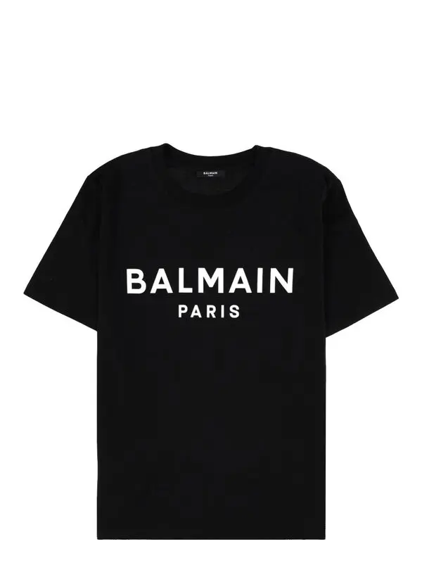 Balmain Cotton Logo Graphic T-shirt - Black