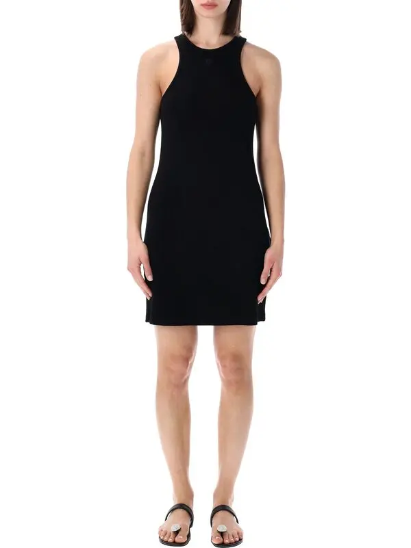 ANINE BING Ribbed Mini Dress With Racerback - Black