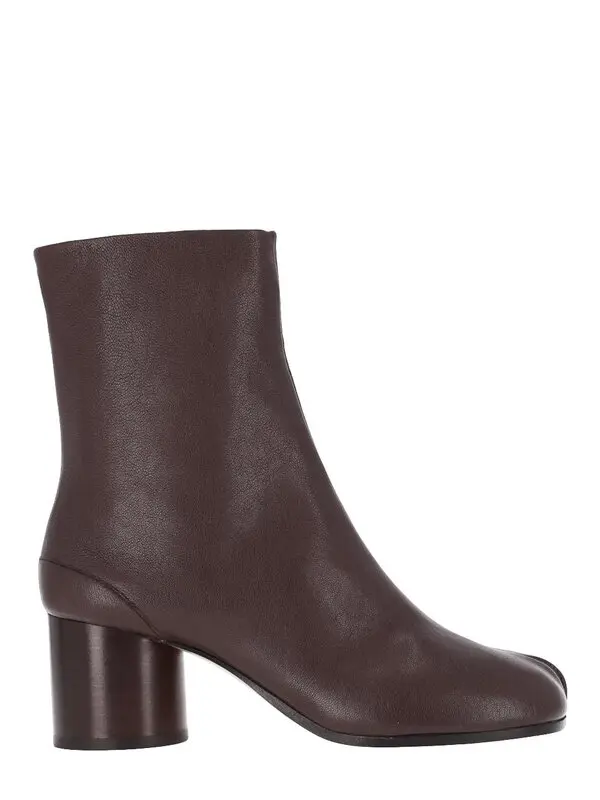 MAISON MARGIELA Leather Block Heel Ankle Boots - Brown