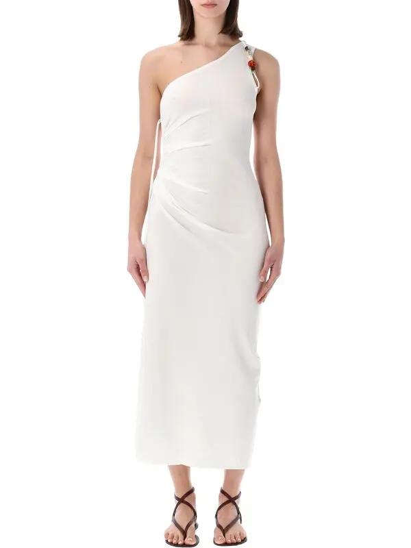 SESSUN One-shoulder Draped Mini Dress - White