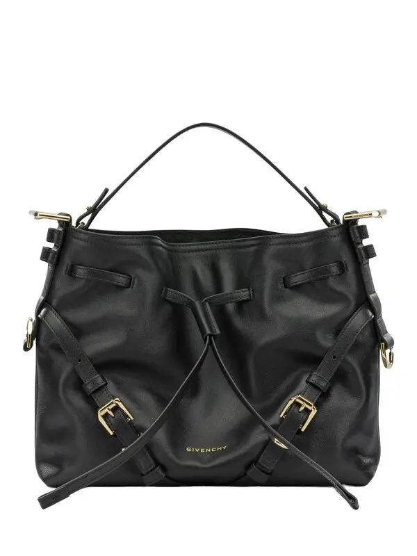 Givenchy Voyou Bucket Mini Bag In Glossy Calfskin - Black