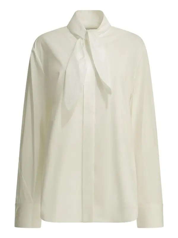Givenchy Cotton Poplin Bow Collar Shirt - White