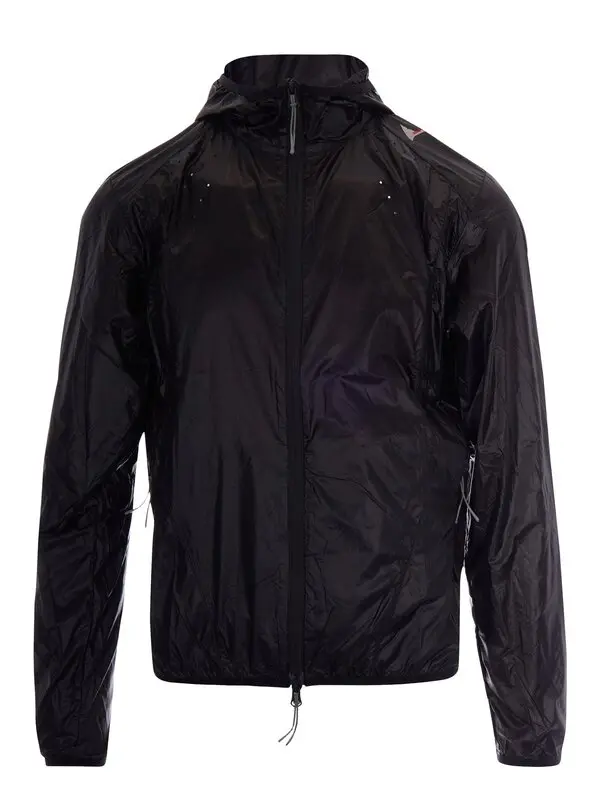 ROA Hooded Zip-up Polyamide Mini Coat - Black