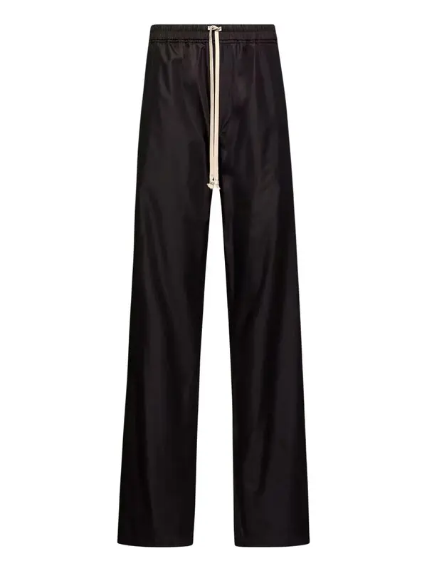 Moncler Black Polyester Drawstring Waist Straight-leg Pants - Nero