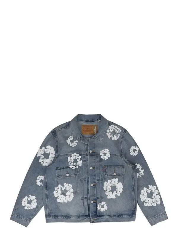 DENIM TEARS Cotton Wreath Denim Jacket - Blue