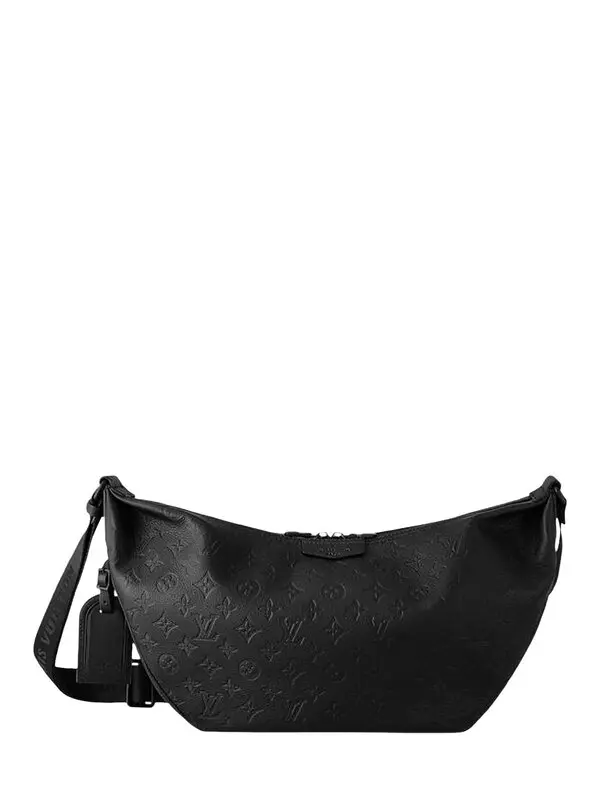 LOUIS VUITTON Hobo Hamac Bag Monogram Shadow Embossed Calf Leather - Black
