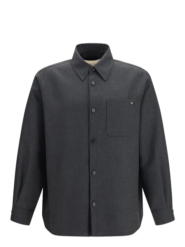 Valentino Garavani Vlogo Wool Blend Jacket - Gray