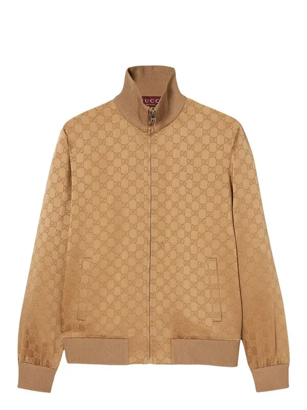 Gucci Jacquard Zip Jacket - Tan