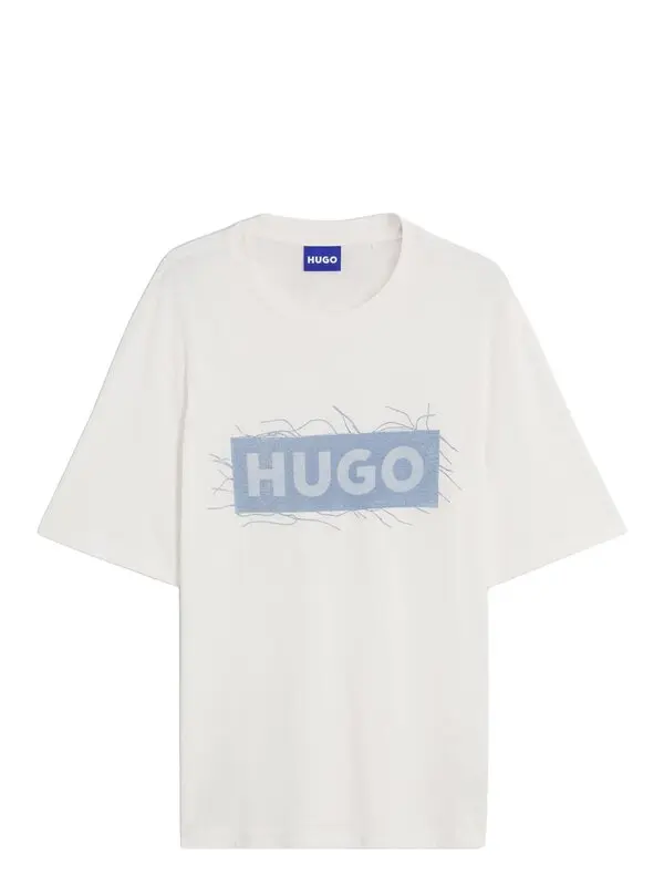 Hugo Cotton-jersey T-shirt With Graphic Print - White