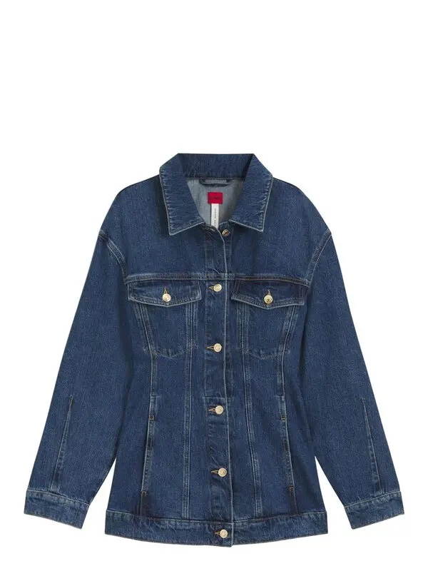 Hugo Slim-fit Hourglass Denim Jacket In Japanese Cotton - Blue