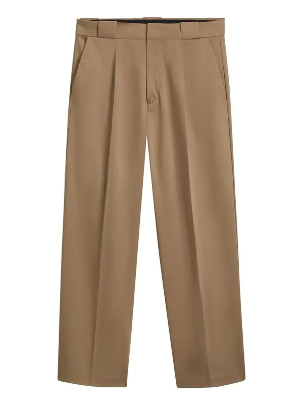 Hugo Tailored Casual Pants In Stretch Cotton - Beige