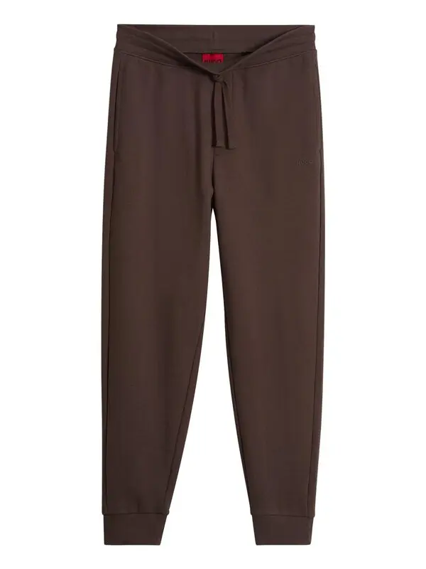 Hugo Cotton Casual Pants With Elasticized Cuffs - Brown
