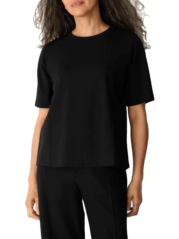 Eileen Fisher Crewneck Relaxed T-shirt - Black