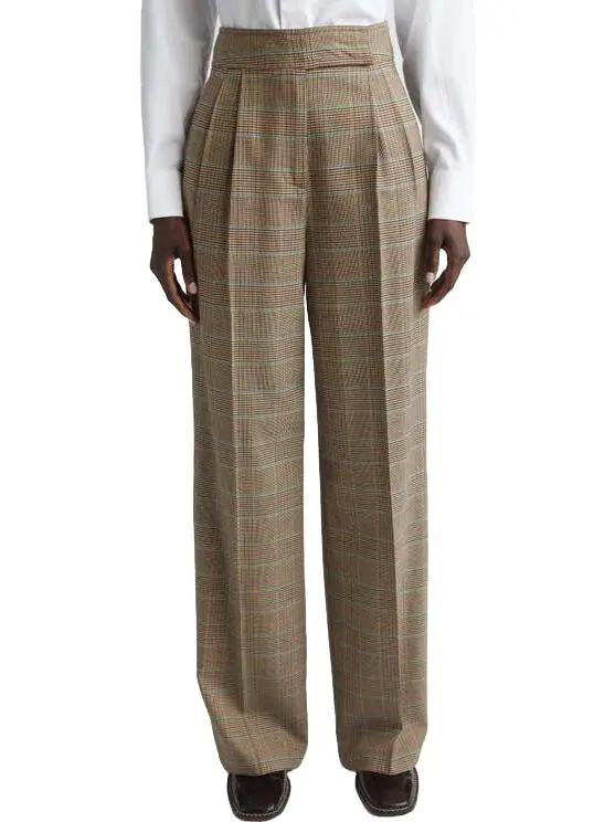 Etro Plaid Stretch Wool Trousers - Beige Multi