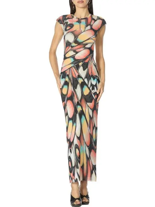 AFRM Mylo Floral Print Mesh Maxi Dress - Brandy Butterfly