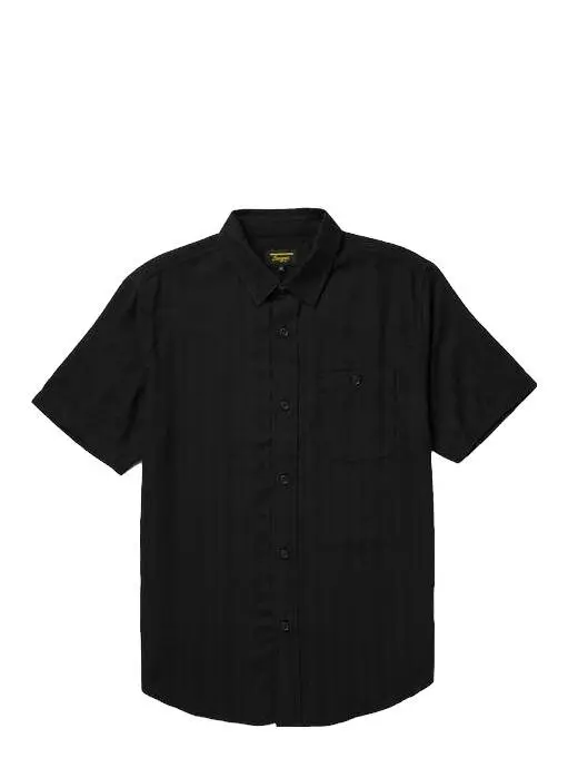 SEAGER CO Caldera Stripe Jacquard Short Sleeve Button-up Shirt - Black