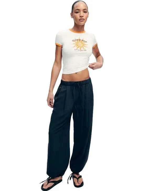 H&m Tie-detail Balloon-leg Pants - Dark Gray