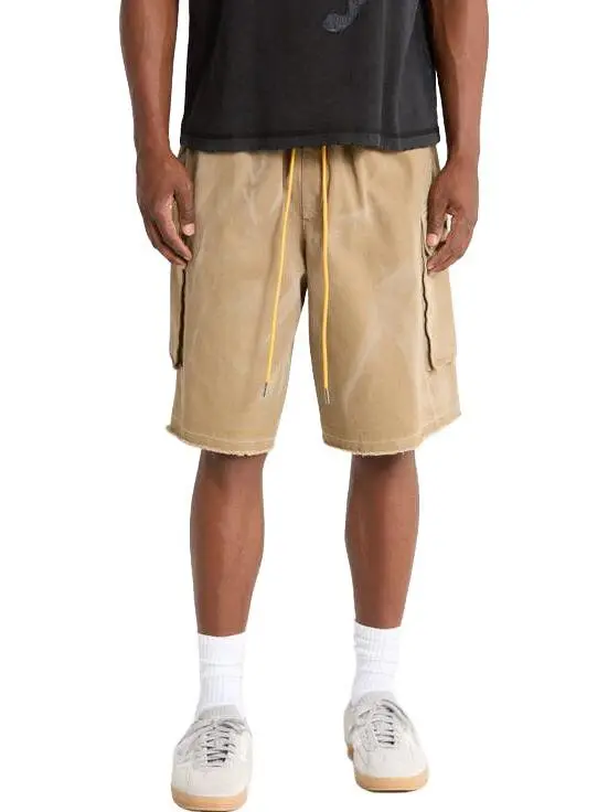 DIET STARTS MONDAY Oversized Cotton Canvas Cargo Shorts - Khaki