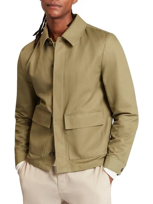 Ted Baker London Trennt Cotton & Linen Shirt Jacket - Olive