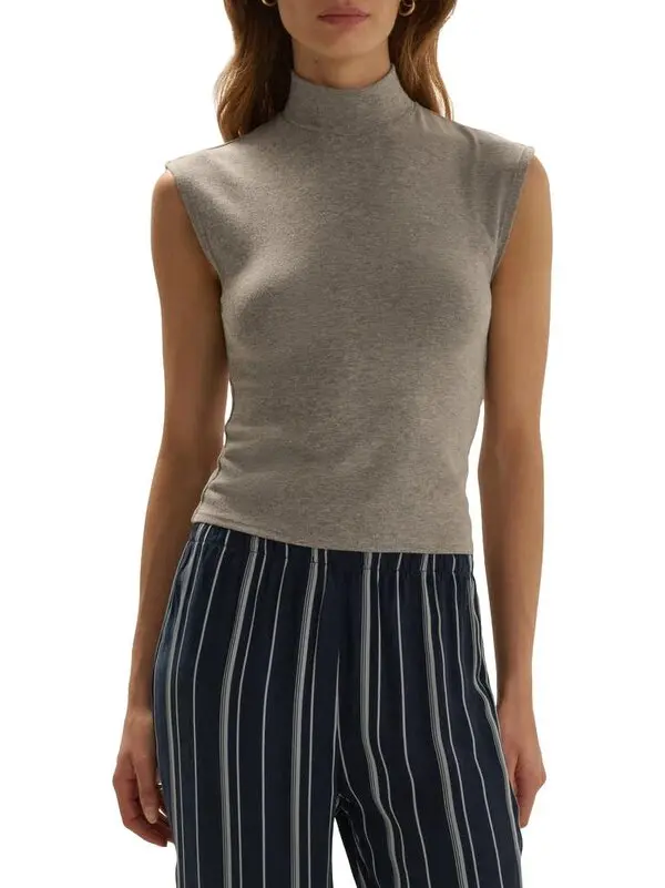 FAVORITE DAUGHTER Heritage Mock Neck Top - Heather Grey