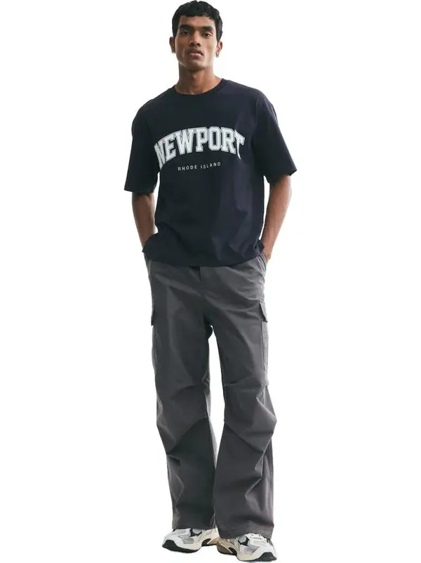 H&M Loose-fit Cargo Pants In Cotton Twill - Dark Gray
