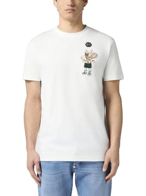 Philipp Plein Round Neck T-shirt New York Tennis Patch - Offwhite