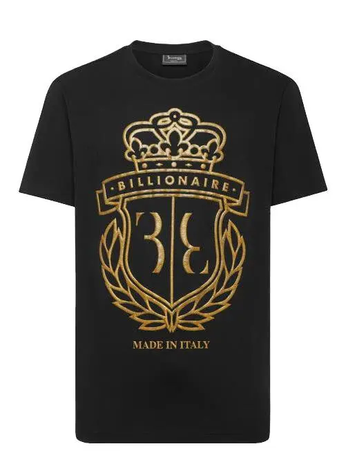 BILLIONAIRE T-shirt Round Neck Ss Crest - Black