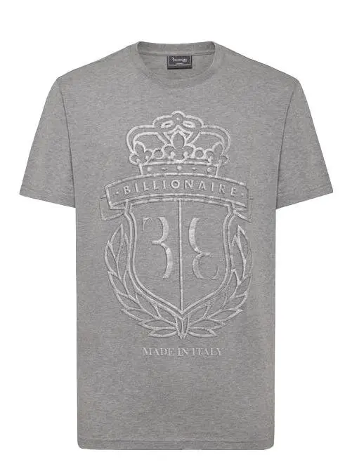 BILLIONAIRE T-shirt Round Neck Ss Crest - Grey