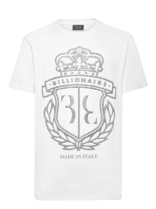 BILLIONAIRE T-shirt Round Neck Ss Crest - White
