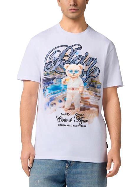 Philipp Plein Round Neck T-shirt Teddy Yachting - White