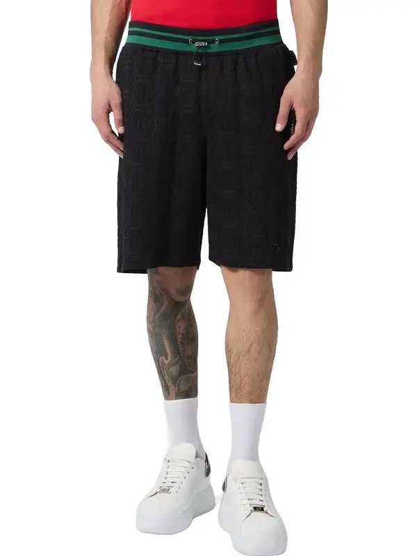 Philipp Plein Jacquard Monogram Tracksuit Shorts - Black