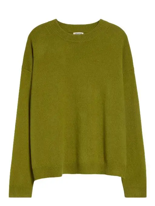 Staud Serrano Relax Fit Cashmere Crewneck Sweater - Pear