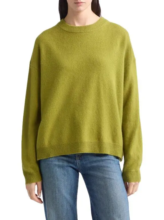 Staud Serrano Cashmere Relaxed Fit Crewneck Sweater - Pear