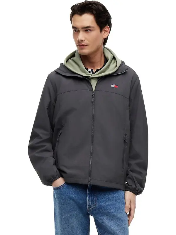 Tommy Hilfiger Packable Chicago Windbreaker Jacket - Washed Black