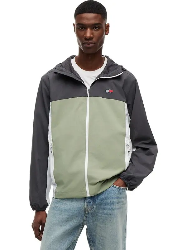 Tommy Hilfiger Packable Chicago Windbreaker - Spring Olive Multi
