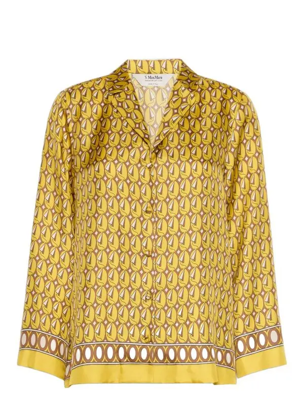 Max Mara Printed Silk Shirt - Yellow