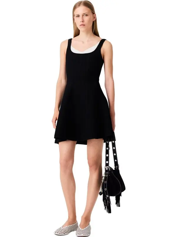 Maje Short 2-in-1 Effect Dress - Black