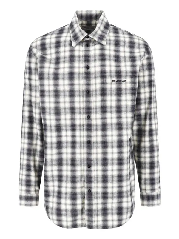 Balenciaga Cotton Flannel Shirt - Gray
