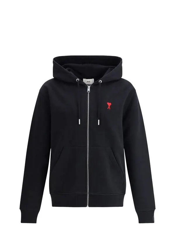 AMI Paris Logoed Hoodie - Black