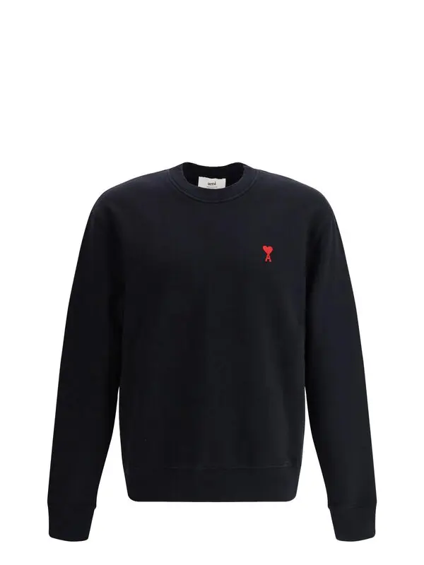 AMI Paris Embroidered Logo Crewneck Sweatshirt - Black