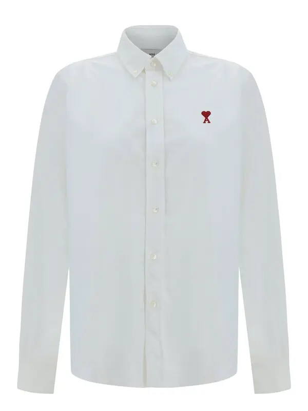 AMI Paris Adc Cotton Shirt - White