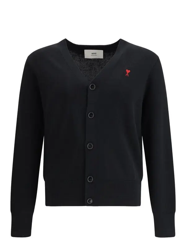 AMI Paris De Coeur Cardigan - Black