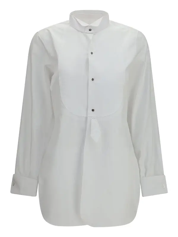 MAISON MARGIELA Band Collar Tuxedo Shirt - White