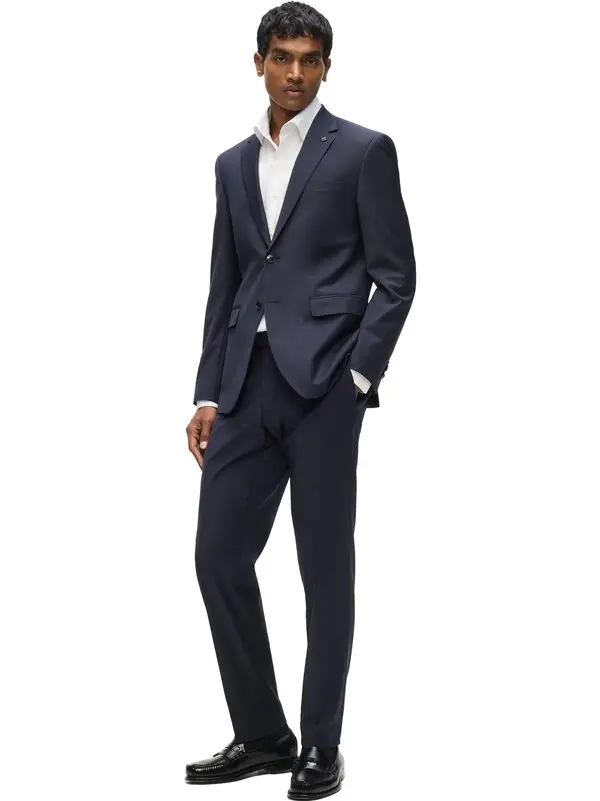 Karl Lagerfeld Slim-fit Wool-blend Pants - Night Blue
