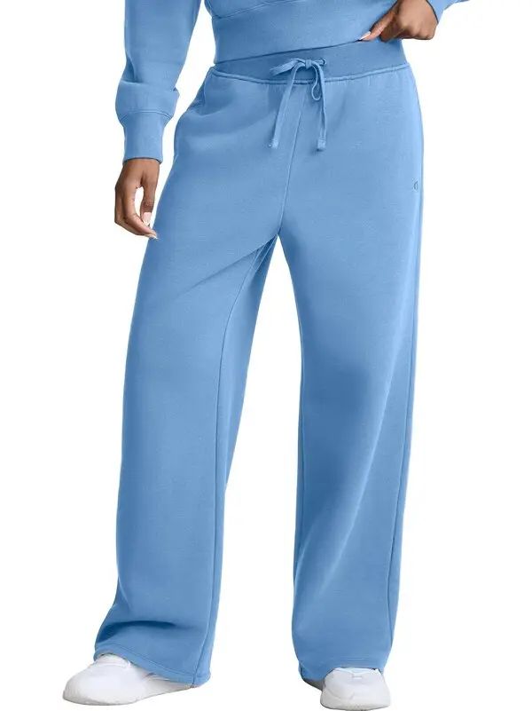 Champion Wide Leg Fleece Sweatpants, C Logo - Riviera