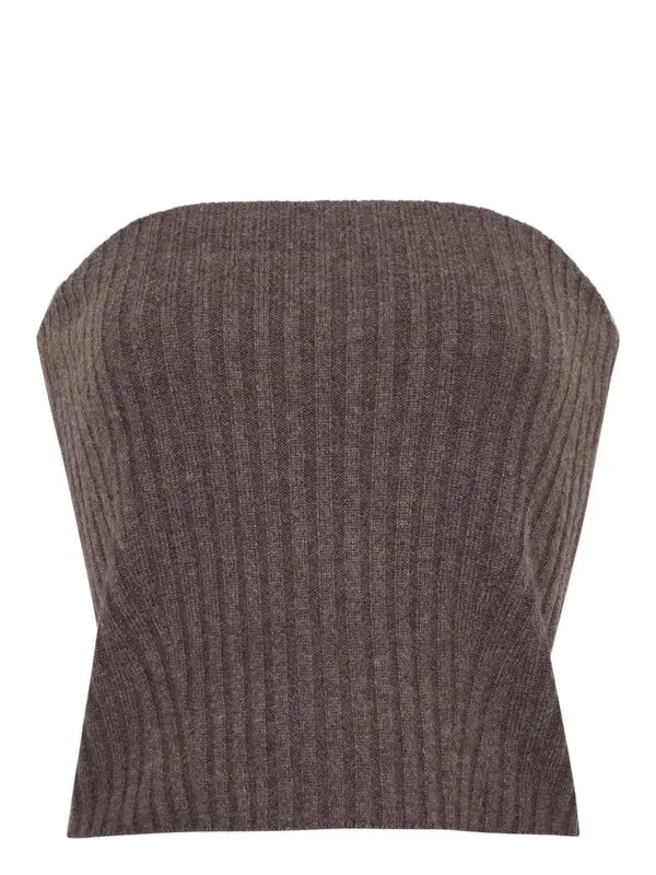Cara Cara Rhea Fitted Ribbed Tube Top - Cocoa