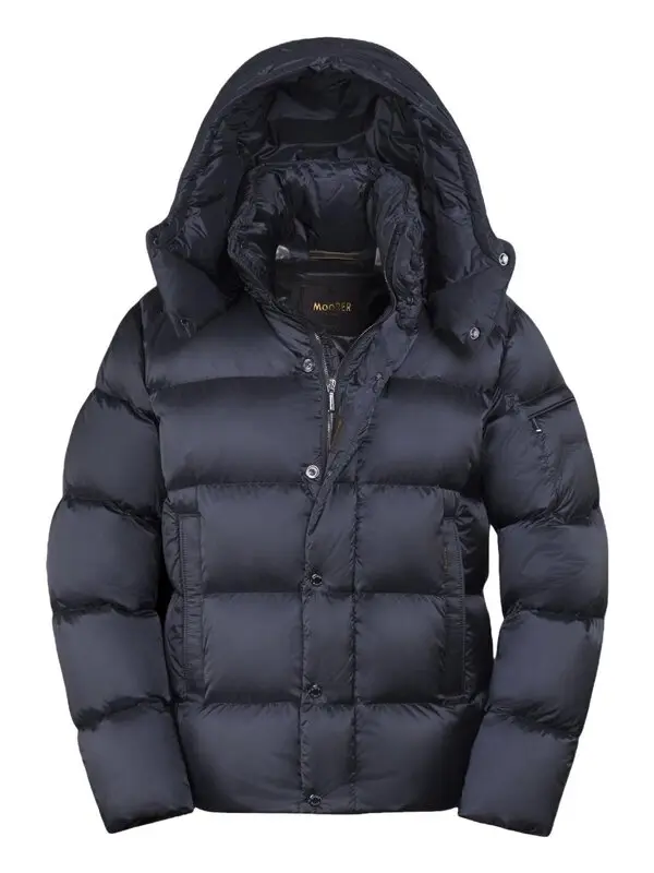 MOORER Nadir-sh Down Bomber Jacket With Detachable Hood - Blue