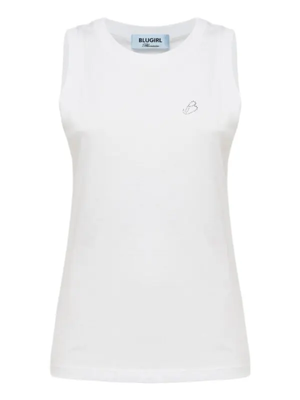 BLUGIRL Round Neck Sleeveless Vest - White