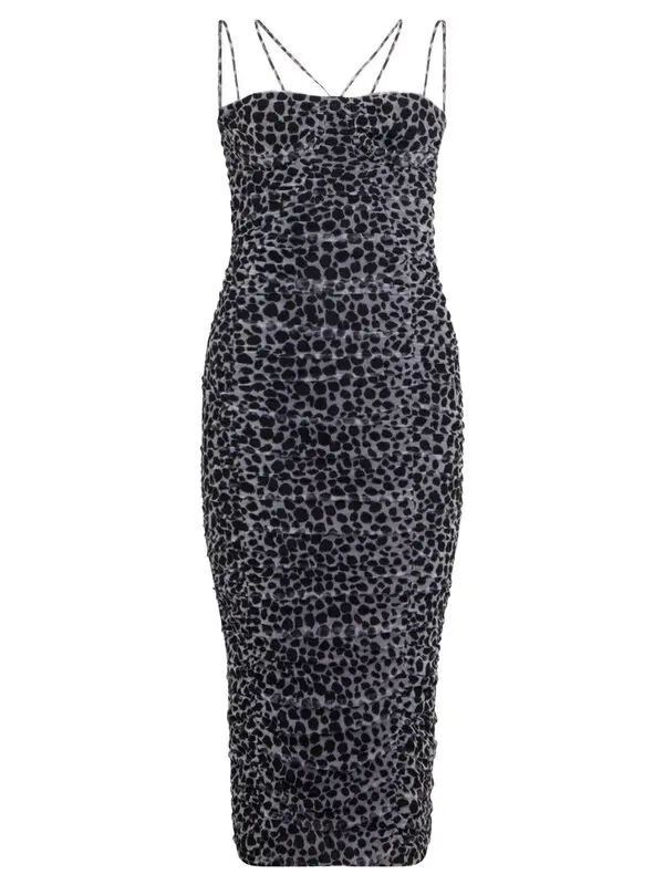 Philosophy Di Lorenzo Serafini Animal-print Tulle Midi Dress - Black