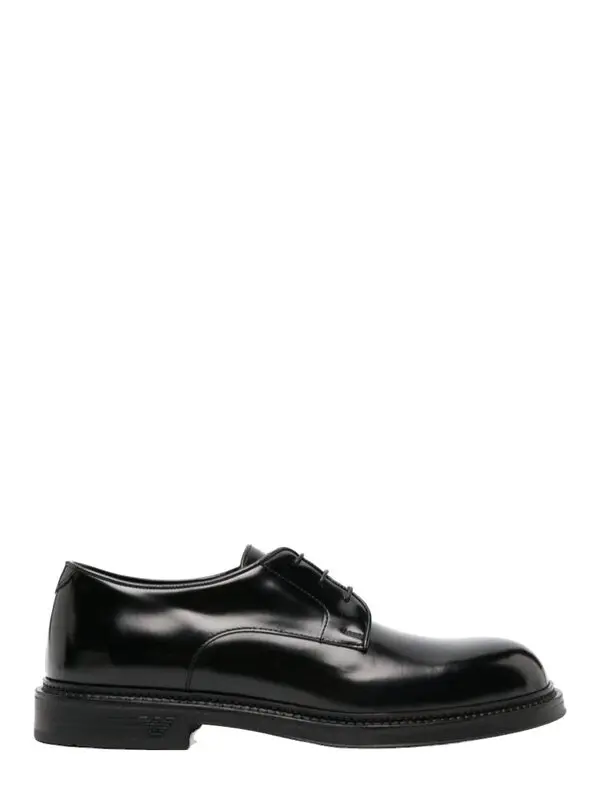 Emporio Armani Panelled Derby Low-top Shoes - Black
